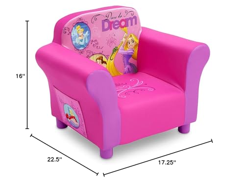 Delta Children Upholstered Chair, Disney Princess , 22.5x17.25x16 Inch (Pack of 1)