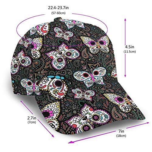 Baseball Cap Tiny Butterfly Sugar Skulls Print Dad Caps Classic Fashion Casual Adjustable Sport for Women Hats