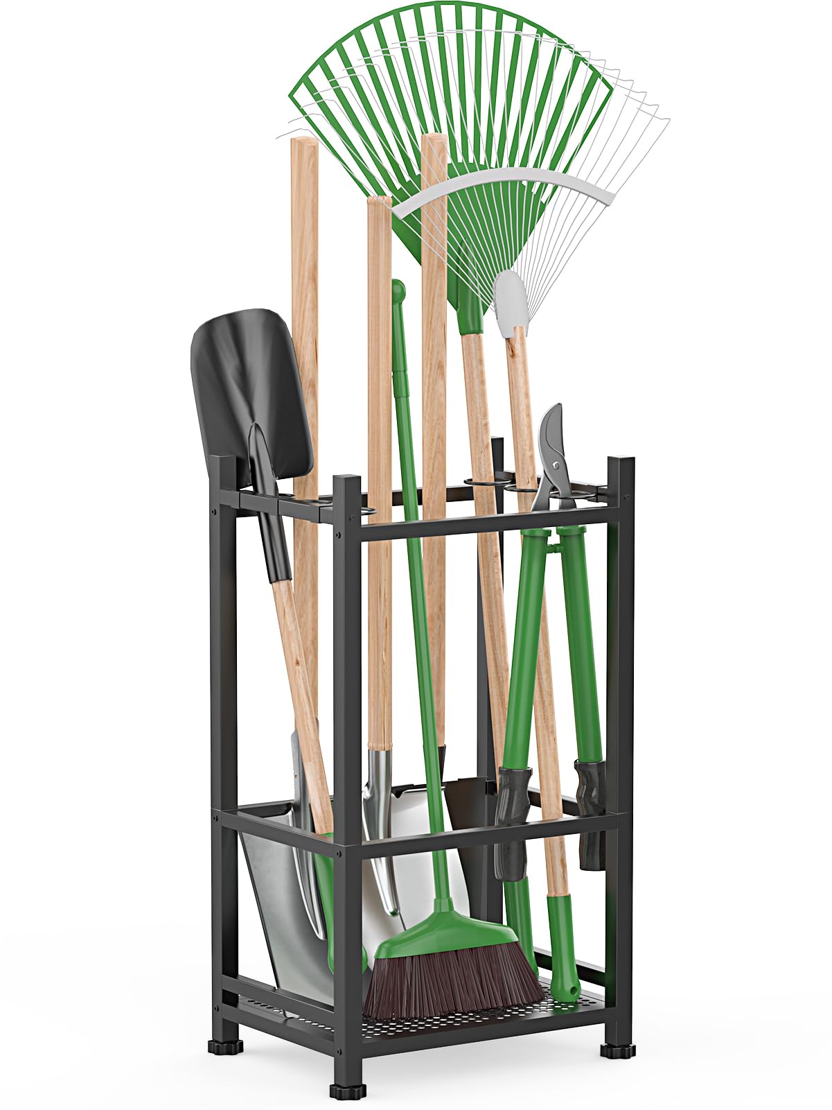 DIRZA Garden Tool Organizer,Yard Tool Organizer for Garage Organization and Storage,Garden Tool Rack with 9 Loops for Garage, Shed, Outdoor,Easy Take Out and Storage,Will NOT tip over