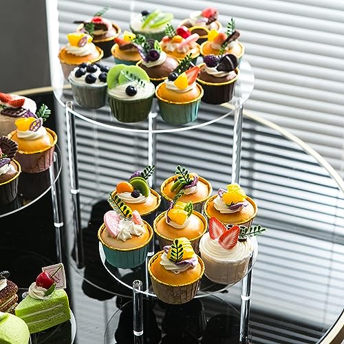 HeiMma 8 pcs Clear Acrylic Cake Stands, Round Cake Cupcake Stand for Dessert Table, Dessert Table Display Set, Buffet Risers for Display for Food, Size: 6” D,8” D,10” D,12” D