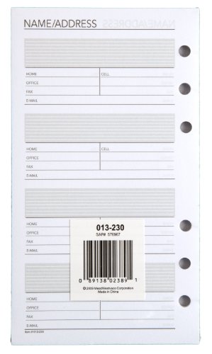 AT-A-GLANCE Day Runner Telephone and Address Pages, Refill, Loose-Leaf, Undated, for Planner, 3-3/4" x 6-3/4", Size 3, 30 Sheets/Pack (013-230)