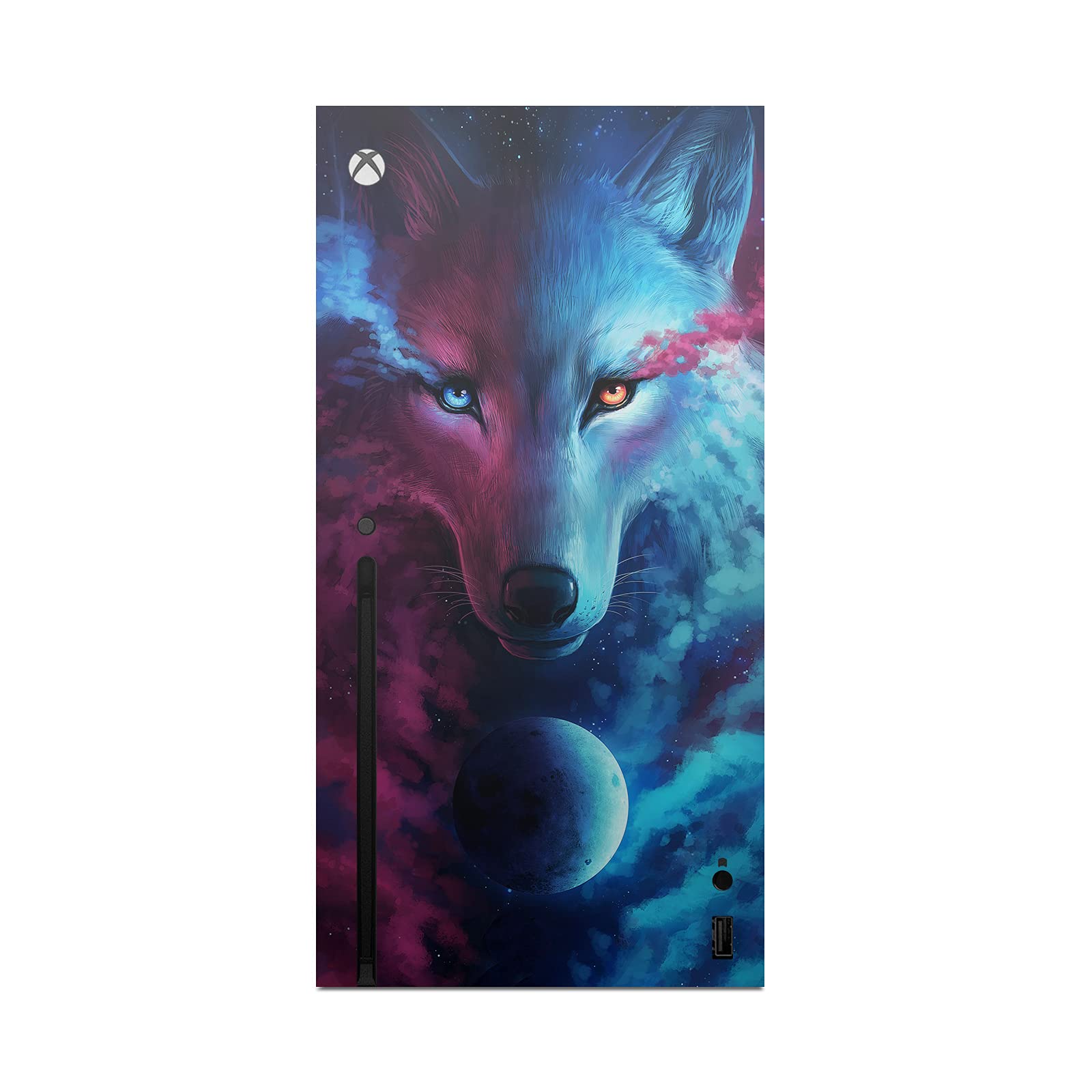 Head Case Designs Officially Licensed Jonas "JoJoesArt" Jödicke Wolf Galaxy Art Mix Vinyl Sticker Gaming Skin Decal Cover Compatible With Xbox Series X Console and Controller Bundle