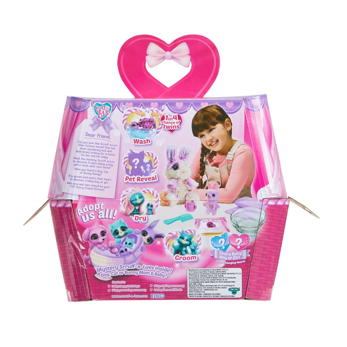 Little Live Scruff-A-Luvs Pets | Scruff-a-Luvs Mystery Animal Mom & Baby | Reveal, Wash, Groom, Rescue Plush Pet - Styles May Vary, Multicolor, 30111