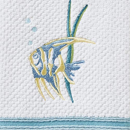SKL Home by Saturday Knight Ltd. Ocean Watercolor Hand Towel, White (2-Pack), 16 x 26"