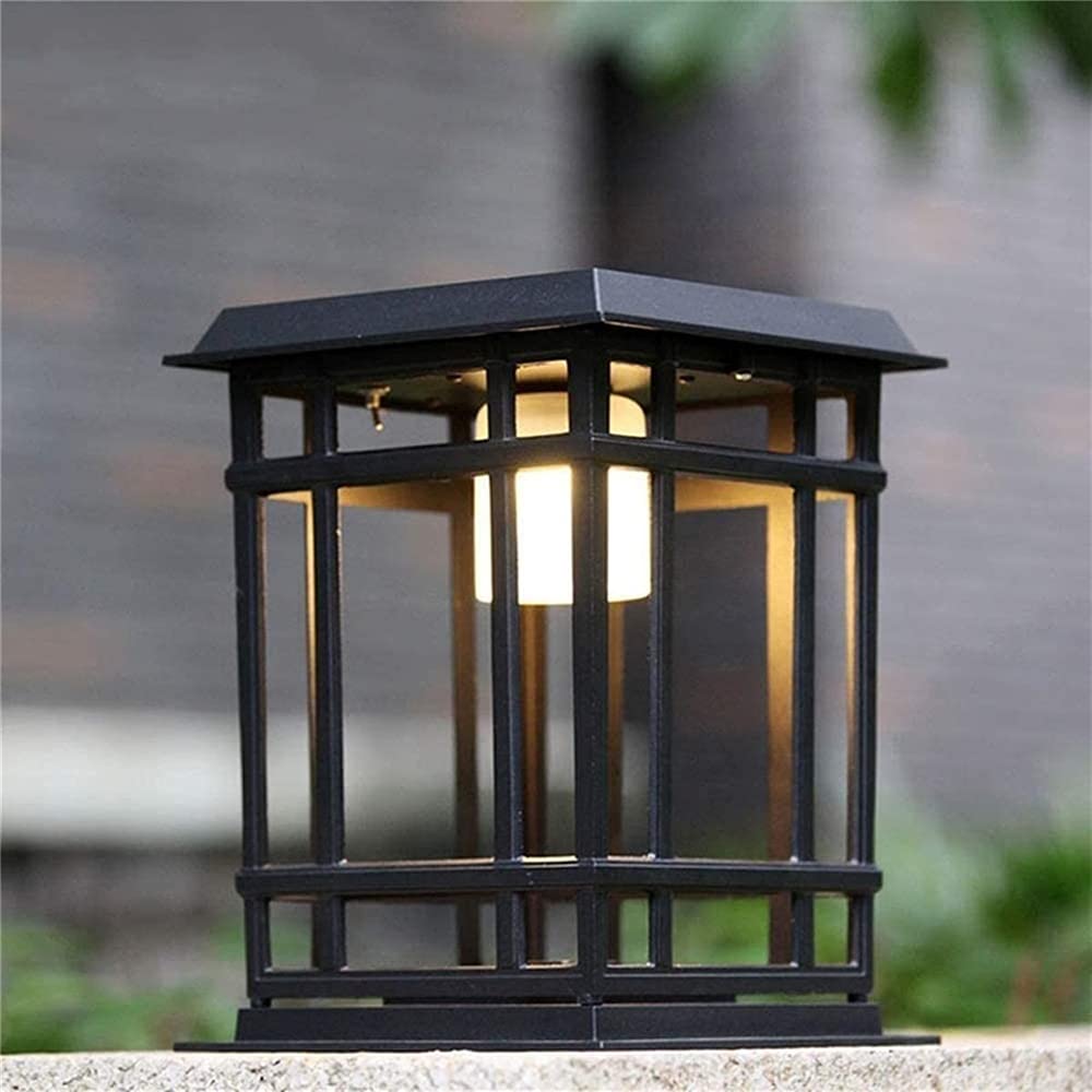 KLFJFD Solar Lights Outdoor,Modern LED Post Lantern Rainproof Lawn Landscape Garden Lamp Home Waterproof IP55 Door Post Light