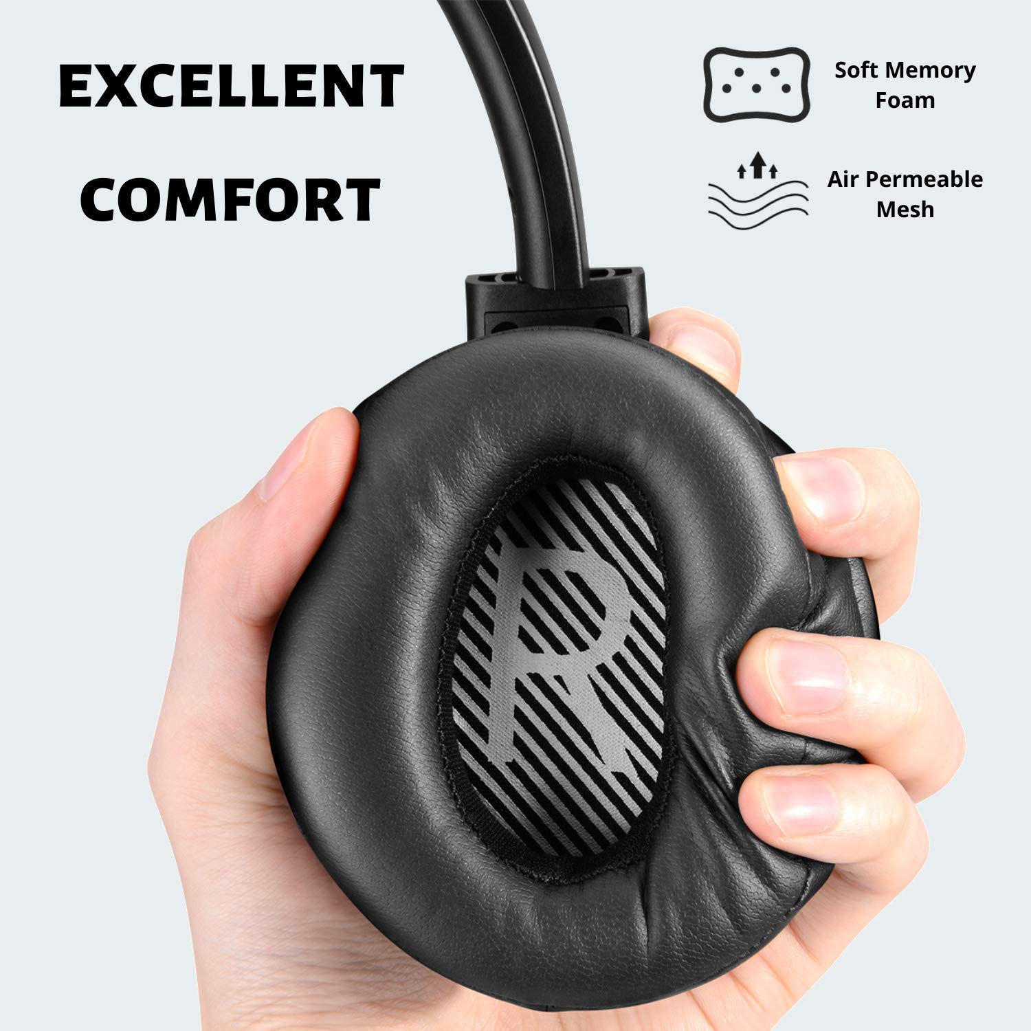 BEJOY Active Noise Cancelling Headphones, Bluetooth 5.0 with CVC Dual-Mic Noice Reduction, 40mm HiFi Drivers with 30H Play Time, Fitting Protein Ear Pads and Headband for Commuting and Travel