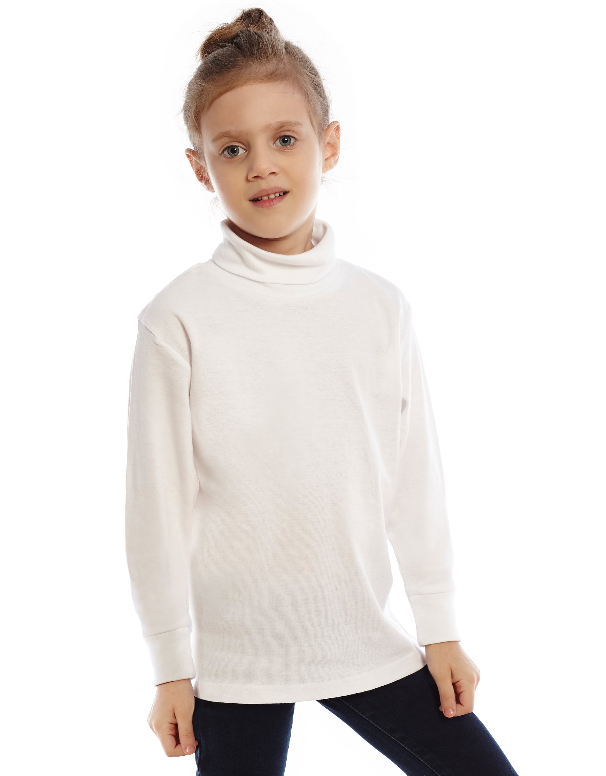 Leveret Boys Girls Kids Pullover Turtleneck 100% Cotton Turtleneck Off White Size 3 Years