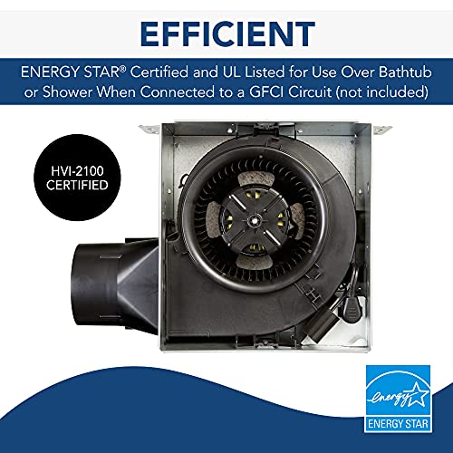 Broan-NuTone AER80K Roomside CleanCover Bathroom Ventilation Exhaust Fan, 80 CFM, 0.7 Sones, White