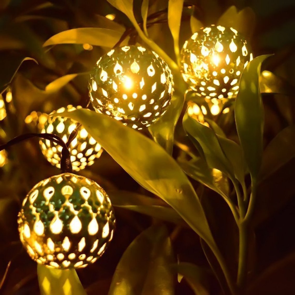 Globe String Lights, CMYK 20 Ft 40 Balls Waterproof LED Fairy Lights, Outdoor Starry Lights Solar Powered String Lights, Decorative Lighting for Home, Garden, Party, Festival, Warm White