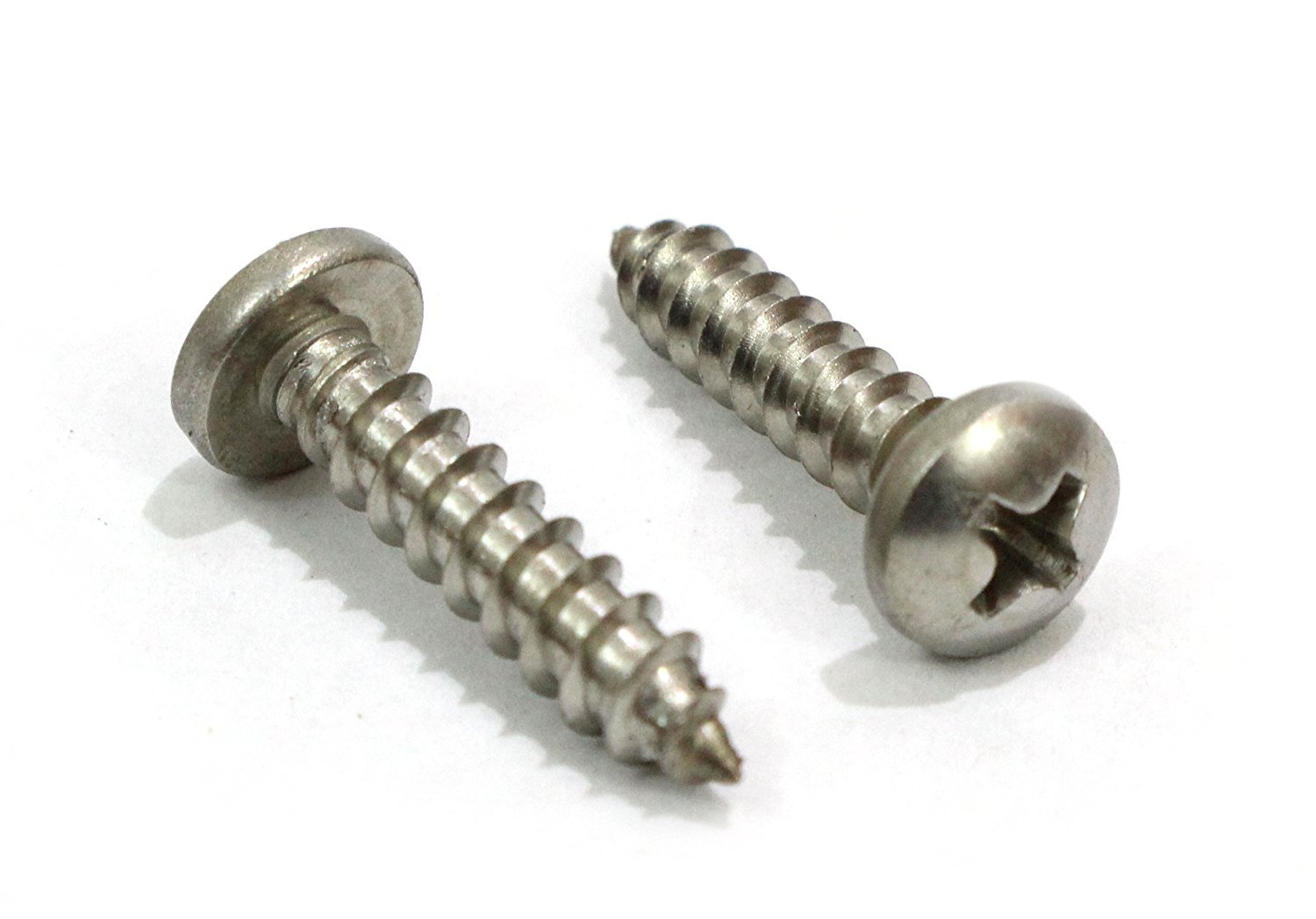 WOIWO Stainless Phillips Pan Head Wood Screws, 8 x 1/2" Wood Screws (100pc)