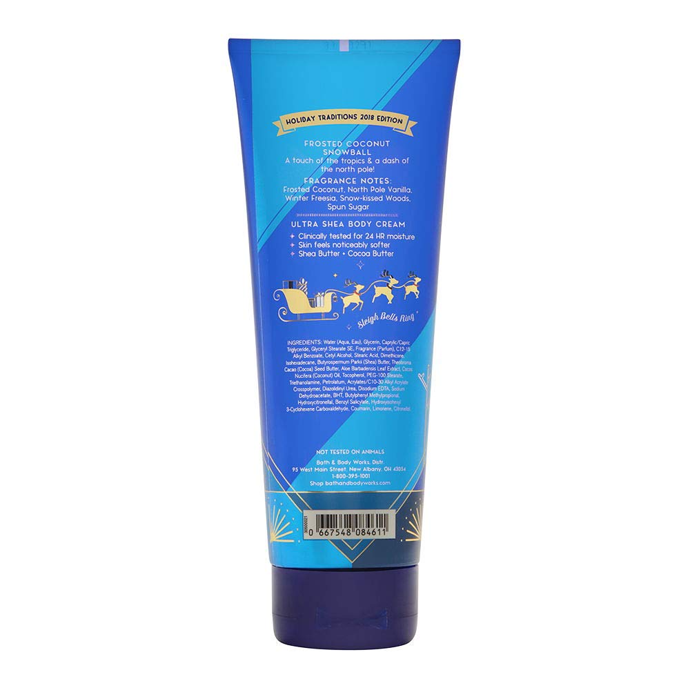 Bath & Body Works Frosted Coconut Snowball Ultra Shea Body Cream, 8 Ounce