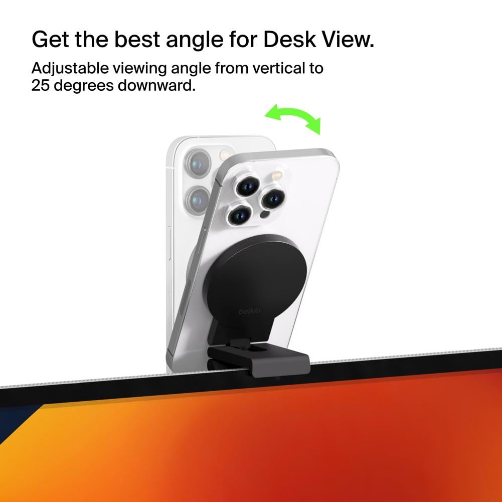 Belkin iPhone MagSafe Continuity Camera Mount for Mac Desktops & Displays, Compatible with iMac 2017 & Later, iMac Pro 2017, Studio Display, Pro Display XDR, iPhone Series