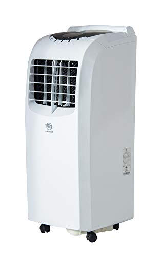 AireMax Portable Air Conditioner with Remote Control | AC for Rooms up to 400 Sq.Ft. | 24H Timer | Auto Restart | Wheels | LED Display | Dehumidifer | White | APA112C