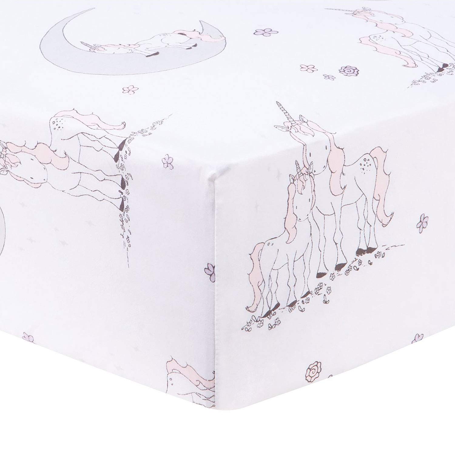 Trend Lab Unicorn Dreams 3 Piece Crib Bedding Set, Can Be Used As A Blanket Or A Playmat for Tummy Time, Includes Quilt, Fitted Crib Sheet and Skirt