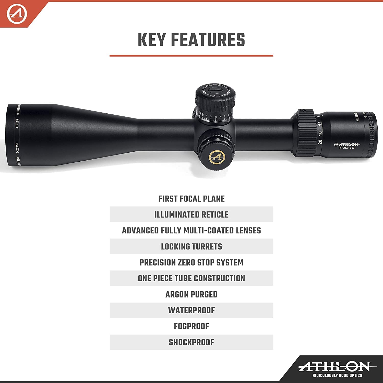 Athlon Helos BTR GEN2 4-20x50 Riflescope APLR6 FFP IR MOA Reticle with Wearable4U Lens Cleaning Pen Bundle