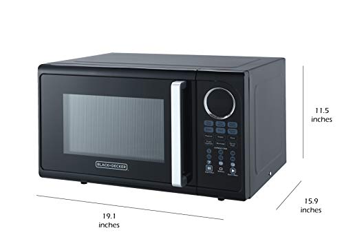 BLACK+DECKER Countertop Microwave Oven 0.9-Cu. Ft. 900-Watt with Pull Handle, LED Lighting, Child Lock, Black
