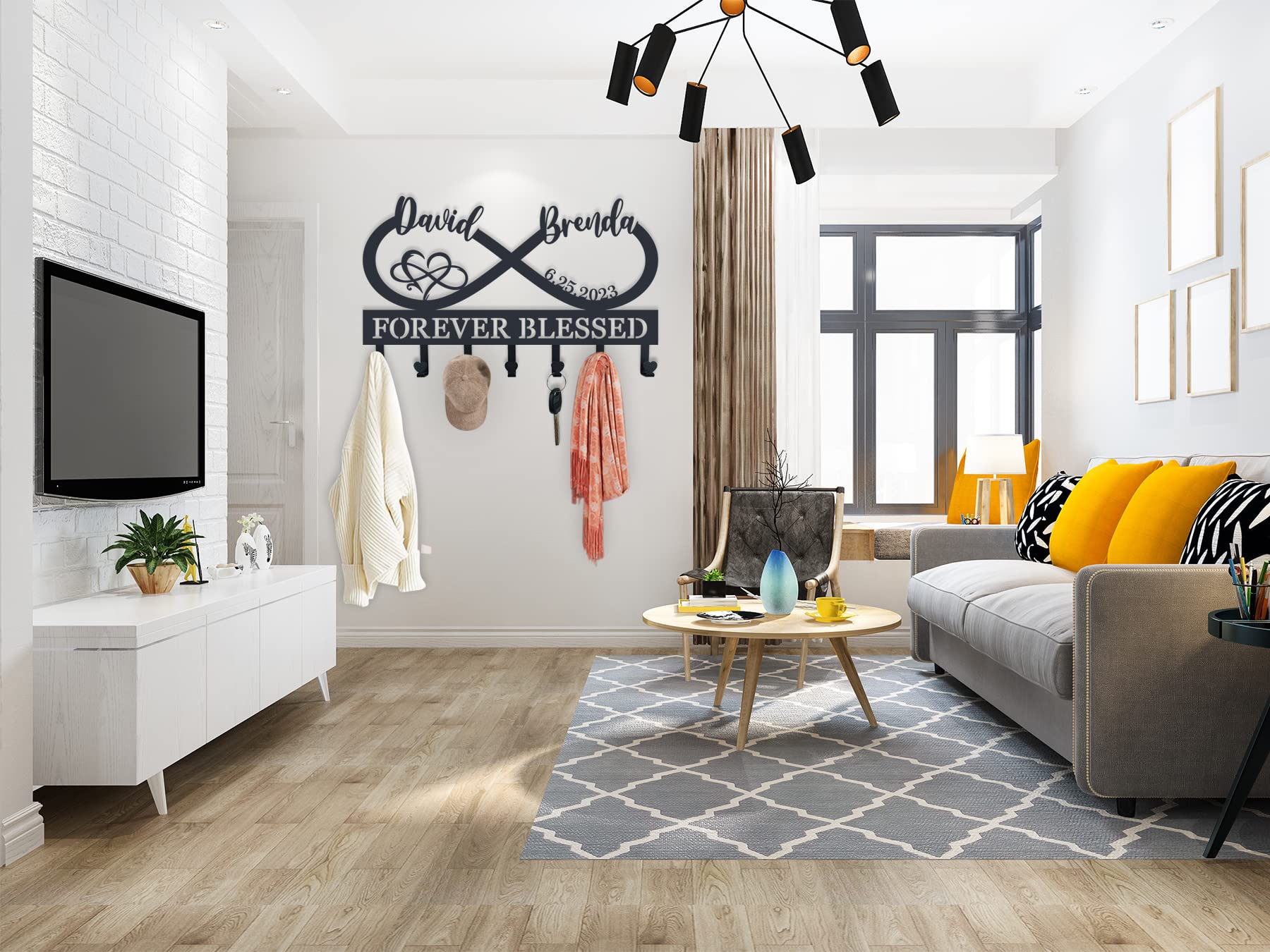 Personalized Key Holder for Wall | Personalized Key Hanger with Family Name | Metal Key Hook | Key Rack| Hooks Rack Kitchen | Custom Key Hanger for Front Door | Kitchen and Home |
