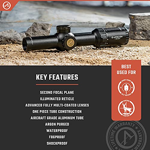 Athlon Optics Argos BTR GEN2 1-8x24 Riflescope - ATSR5 SFP IR BDC, Black