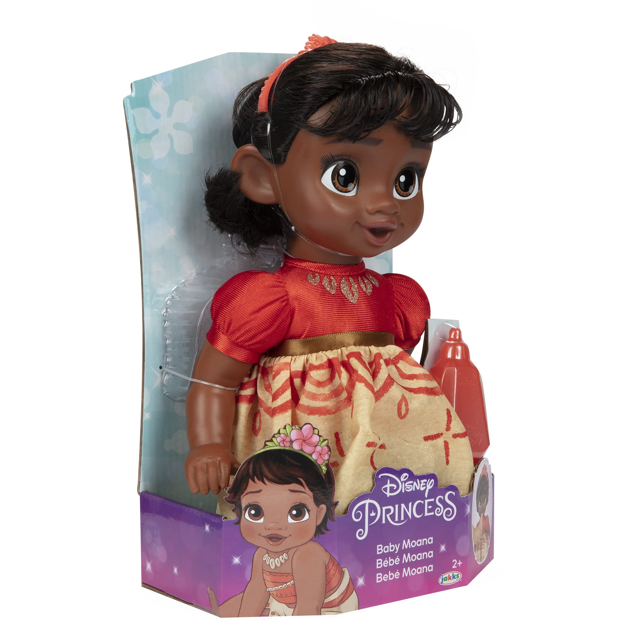 Disney Princess Moana Baby Doll with Baby Bottle & Hair Pin