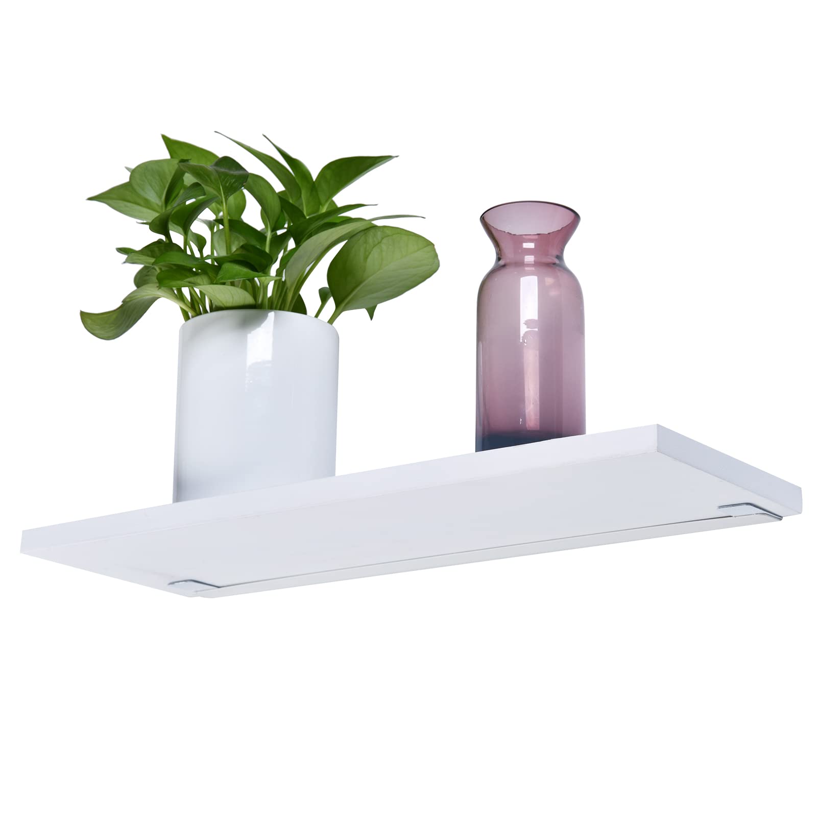 CHANGE MOORE Floating Shelves for Wall Set of 3 Easily Wall Mounted Wood Storage Shelves Hanging Shelf for Bedroom, Bathroom, Living Room, Kitchen, Office White