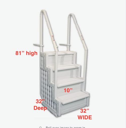 Blue Torrent Easy Pool Step Ladder for Above-Ground Pools