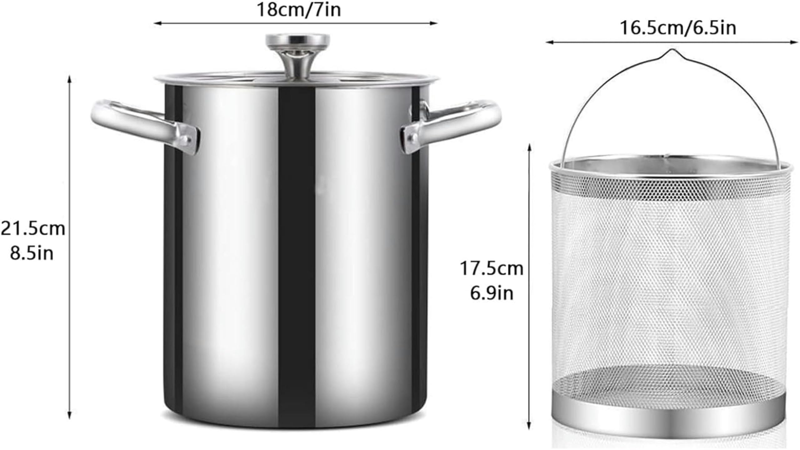 Cooking Pots,Japanese Spaghetti Pot with Basket Insert & Lid, Stainless Steel Vegetable Asparagus Spaghetti Steamer Oil Deep Fry Pan Pasta Stovetop Cooker