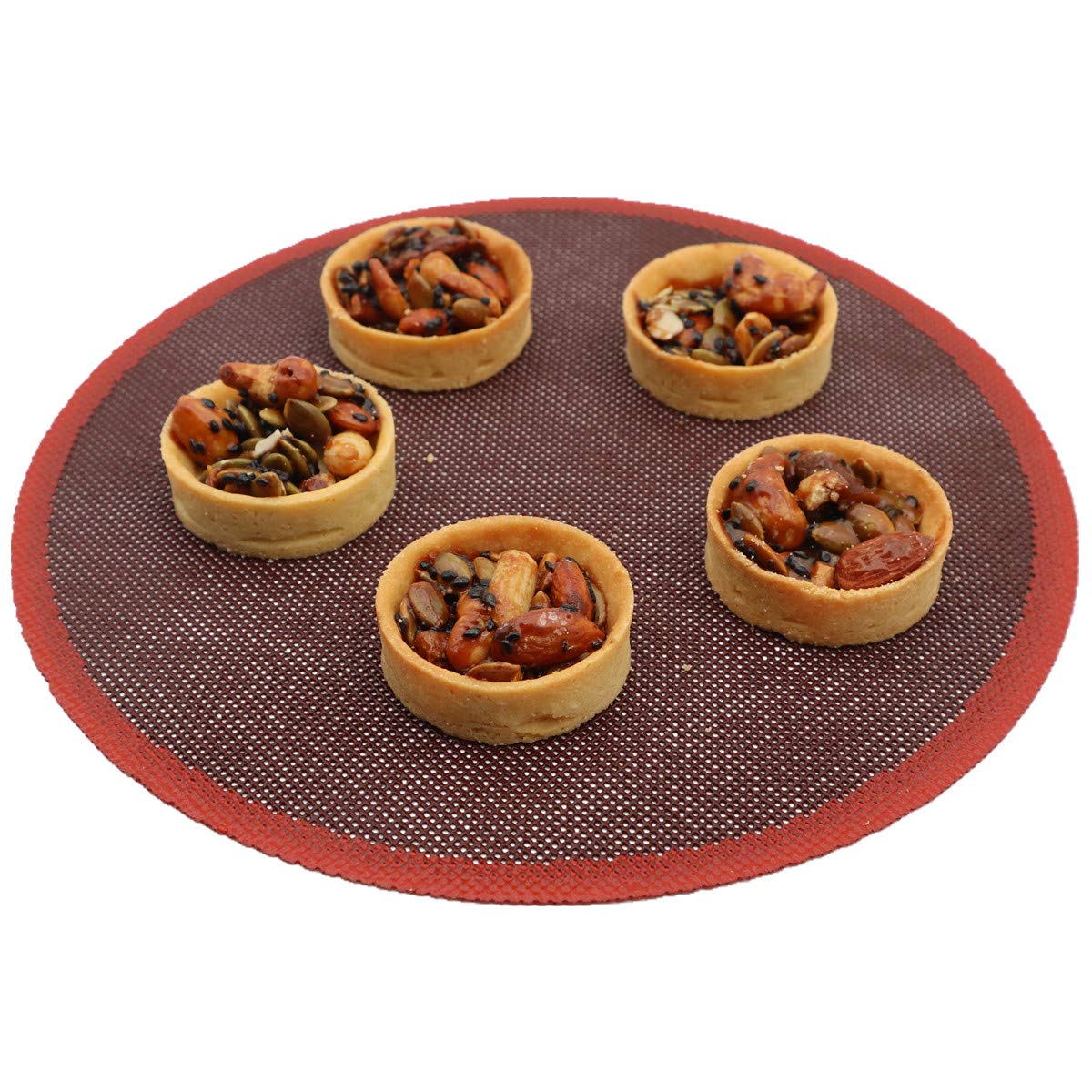Bluedrop Round Silicone Baking Mats and Perforated Baking Sheet Sets For Toaster Oven Liners Pizza Tarlets Bread Cooking Sheets Air Fryer Non Stick Baking Mats Pack of 2