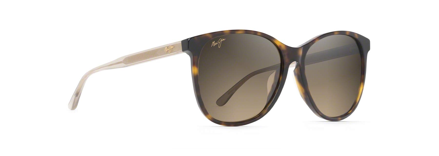 Maui Jim Women's Isola Polarized Fashion Sunglasses, Tortoise w/ Trans Tan Temples/HCL® Bronze, Large