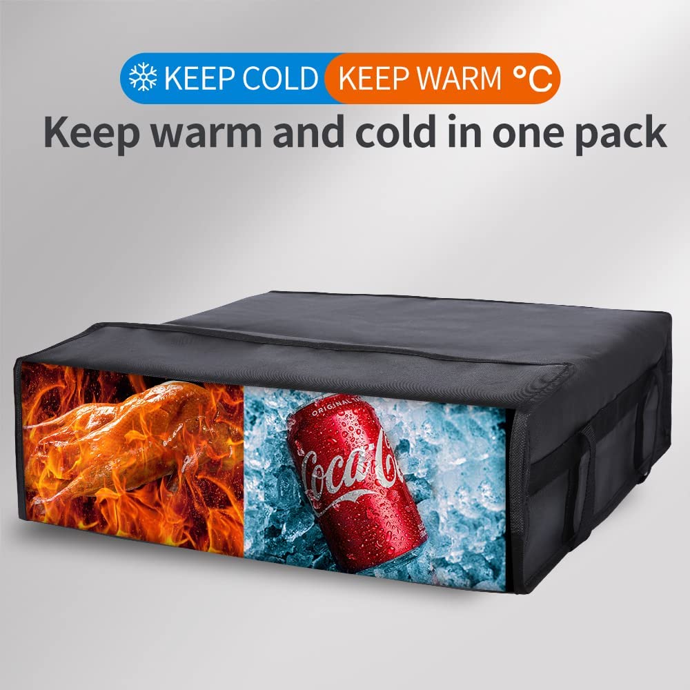 Bodaon 1-Pack Insulated Reusable Grocery Shopping Bag, XX-Large Frozen Food Cold, Cooler Bags with Zippered Top, Gray
