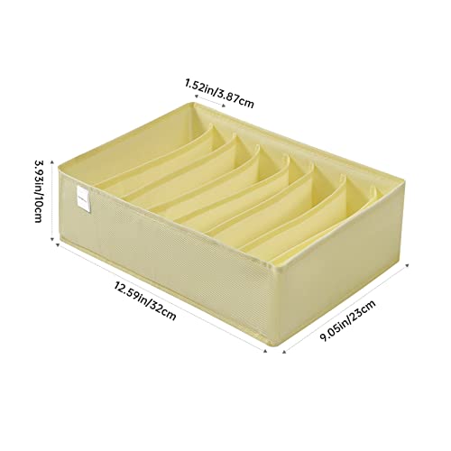 Coorganisers 4 Packs Wardrobe Clothes Organizer, 8 Grids Washable Portable Closet Organizer Storage Box Foldable Closet Drawer Organizer for Underwear, Socks, Scarves, Leggings,T-shirts(Beige)