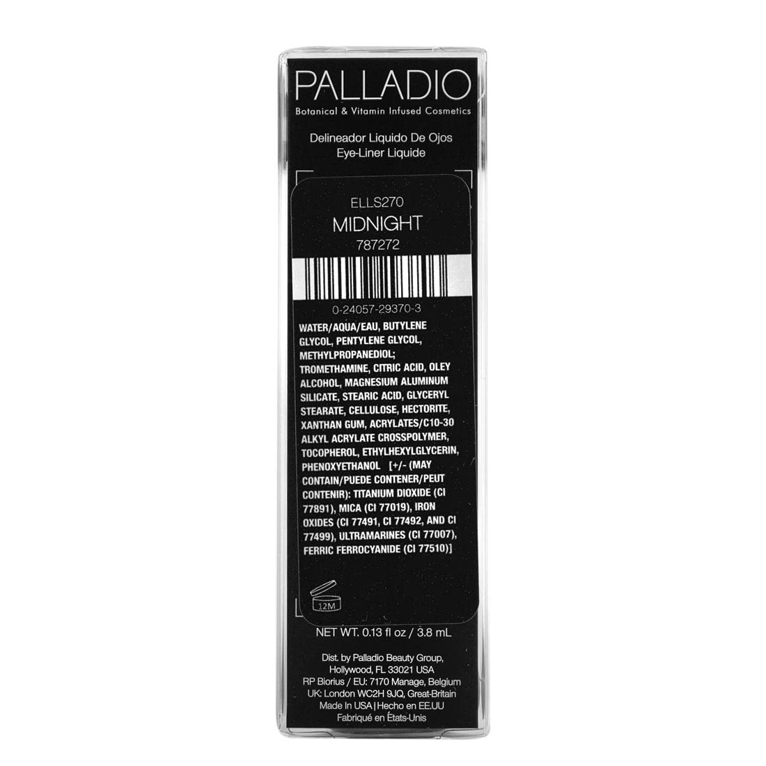 Palladio Liquid Eyeliner, Highly Pigmented and Waterproof Eyeliner, For Intense Eye Definition, Smear-proof Eyeliner Liquid, Includes Easy Grip Wand and Felt Tip Eyeliner Applicator, Midnight