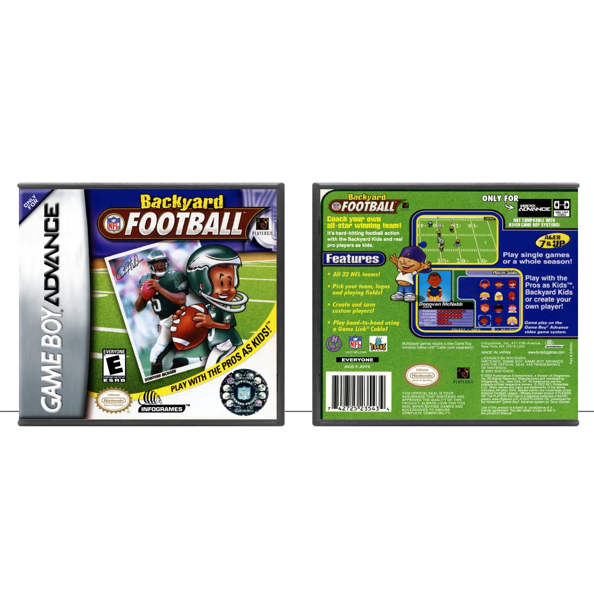Backyard Football | (GBA) Game Boy Advance - Game Case Only - No Game