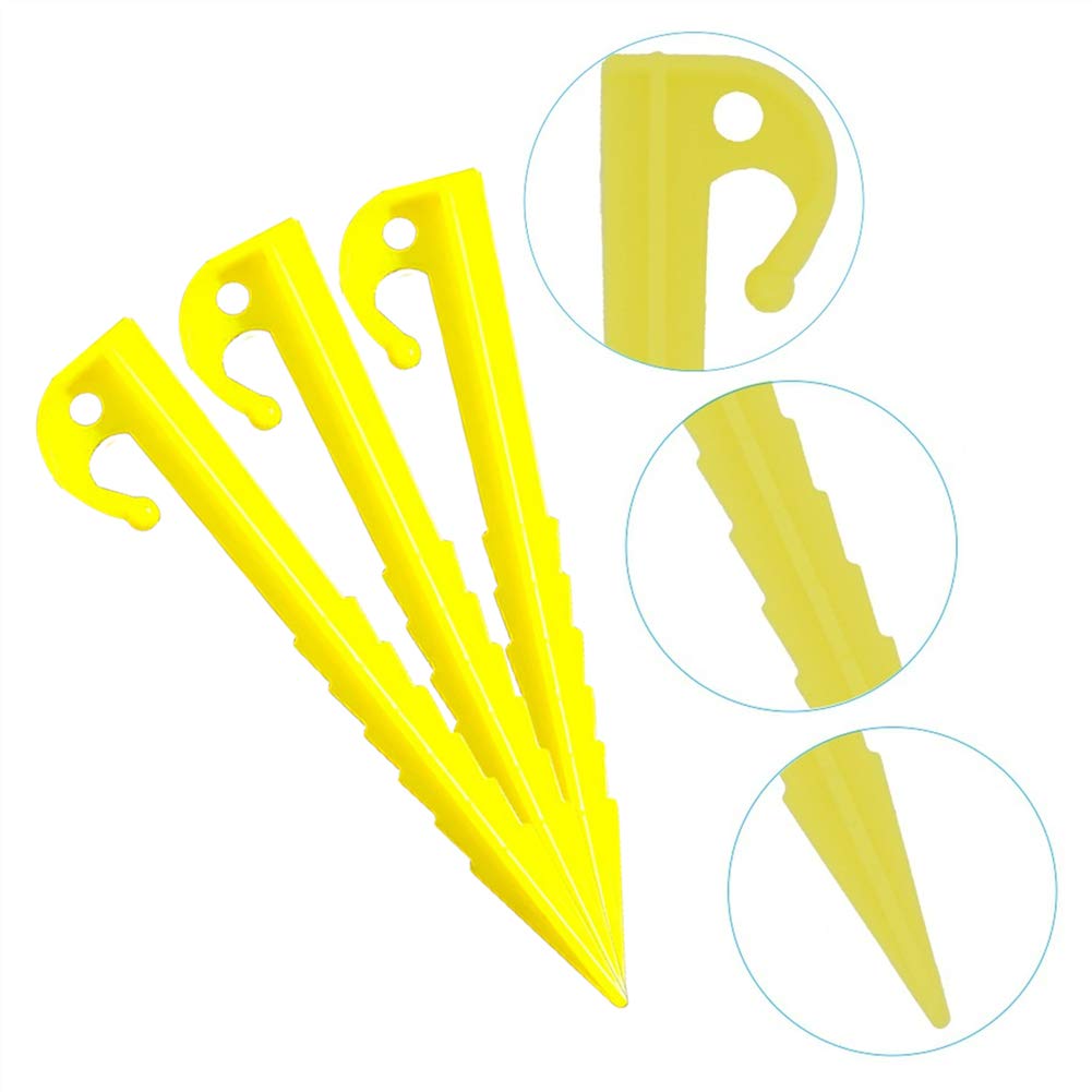Airoads Tent Pegs Garden Stakes, 5.9'' 12 Pack Durable and Strong Plastic Tent Stakes for Beach Mat, Camping, Hiking, Garden