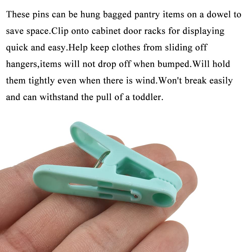 Hahiyo Plastic Clothespins Sock Clip Laundry 2inch Length with Spring Strong Grip Windproof Easy Pinch Hang Save Space Not Damage Leave Pinch Mark for Clothesline Towel Assorted 18PCS