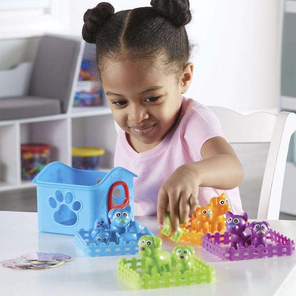 Learning Resources Sort-'Em-Up Pups 28 Pieces, Ages 3+ Sorting & Matching Toys, Educational Toys for Toddlers, Preschool Toys, Toddler Learning Toys