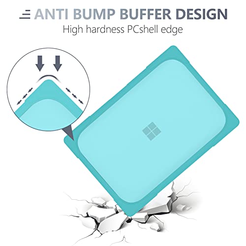 Batianda Heavy Duty 15 inch Microsoft Surface Laptop 5 4/3 Case with Metal Palm Rest with Fold Kickstand and Keyboard Cover - Shockproof Protective Cover for Enhanced Durability and Comfortable,Blue