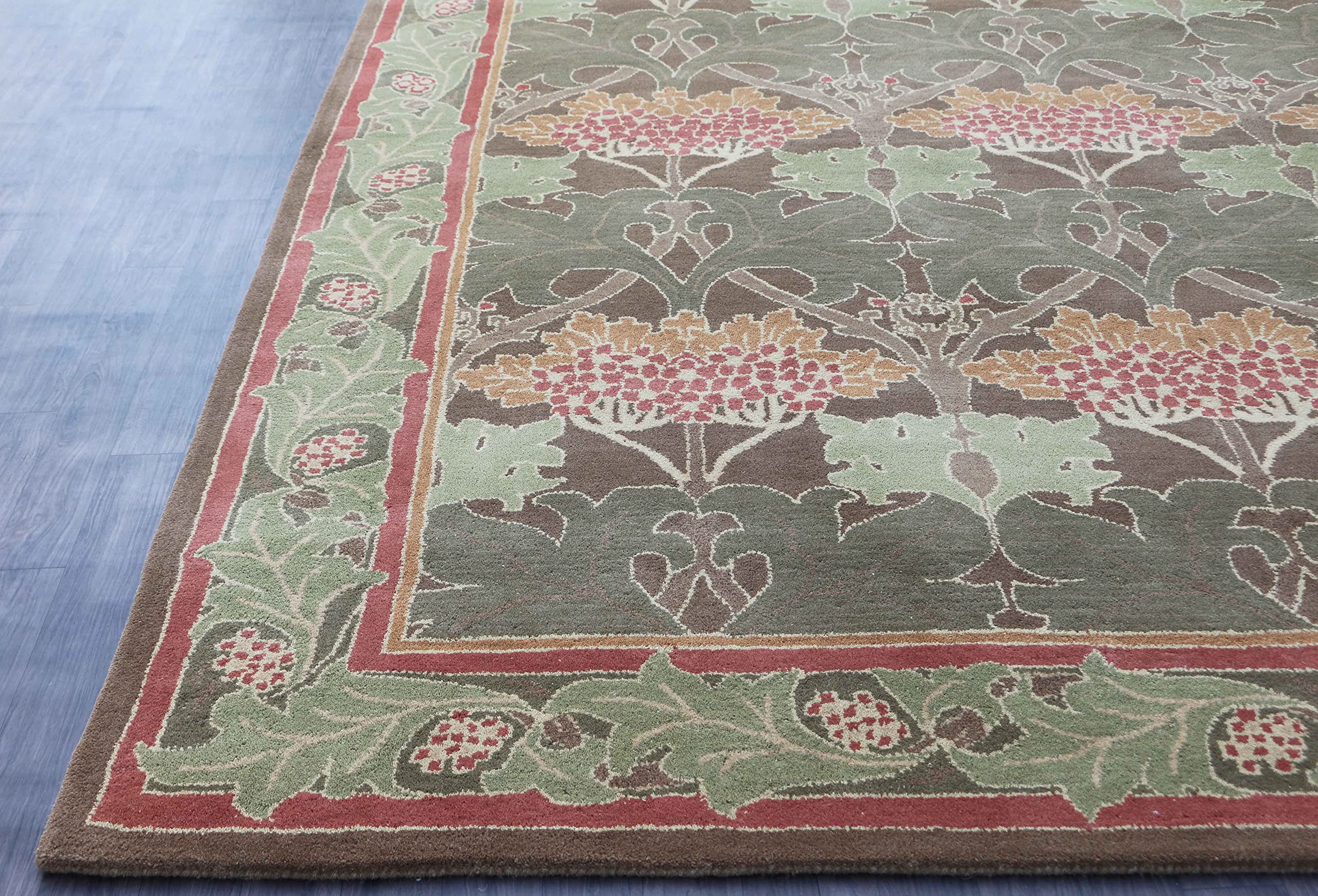 USA RUG Old Hand Made Pattern William Morris Cecil Green Traditional Oriental Style 100% Woolen Area Rugs (8 ft x 10 ft)