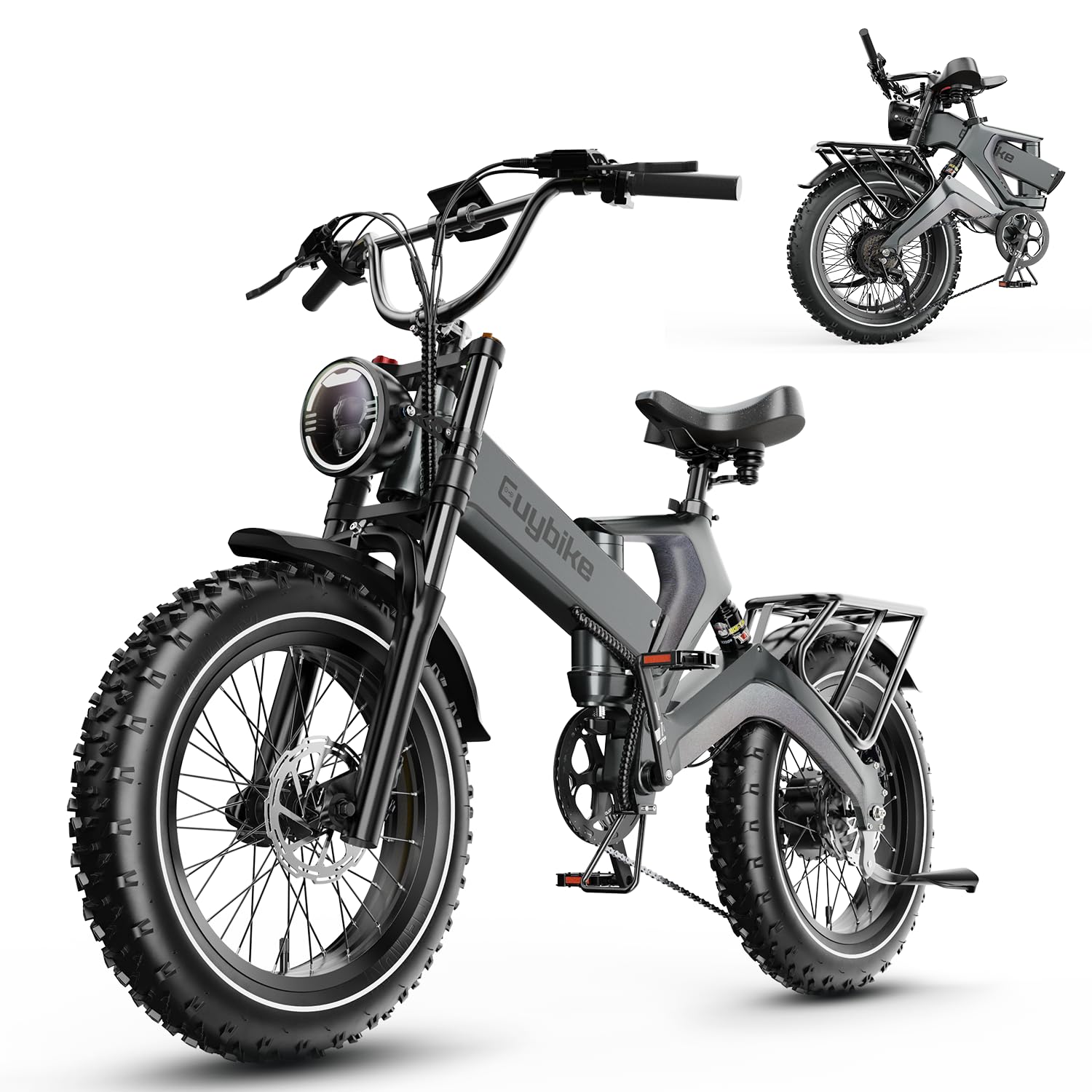 bluebiko 1000W/1500W/20000W Motor Folding Electric Bike for Adults,35MPH 100 Miles Long Range,48V 25Ah Removable Battery, 20" Fat Tire Foldable Ebikes,Hydraulic Disc Brake E-Bikes