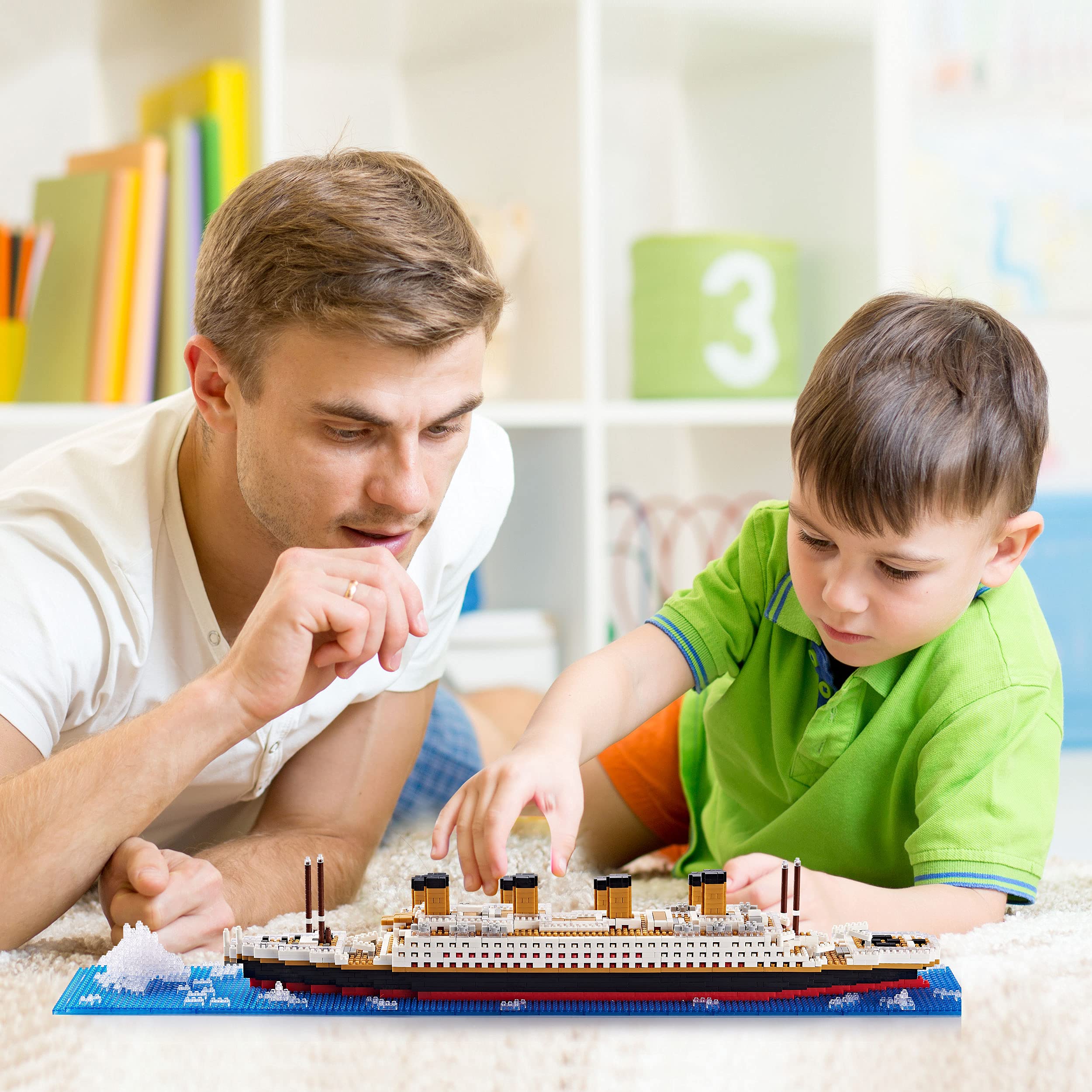 LUKHANG World Famous Titanic Micro Building Block Set for Adult Cruise Ship Micro Bricks Model Kit for Kids Ages of 14+ - 1872 PCS Great Gift