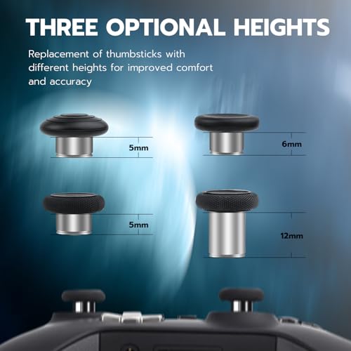Mcbazel 13 in 1 Metal 6 Swap Thumbsticks Joysticks, 4 Trigger Paddles, 2 D-pads with Adjustment Tool and Carry Case for Xbox One Elite Series 2 Controller - Black