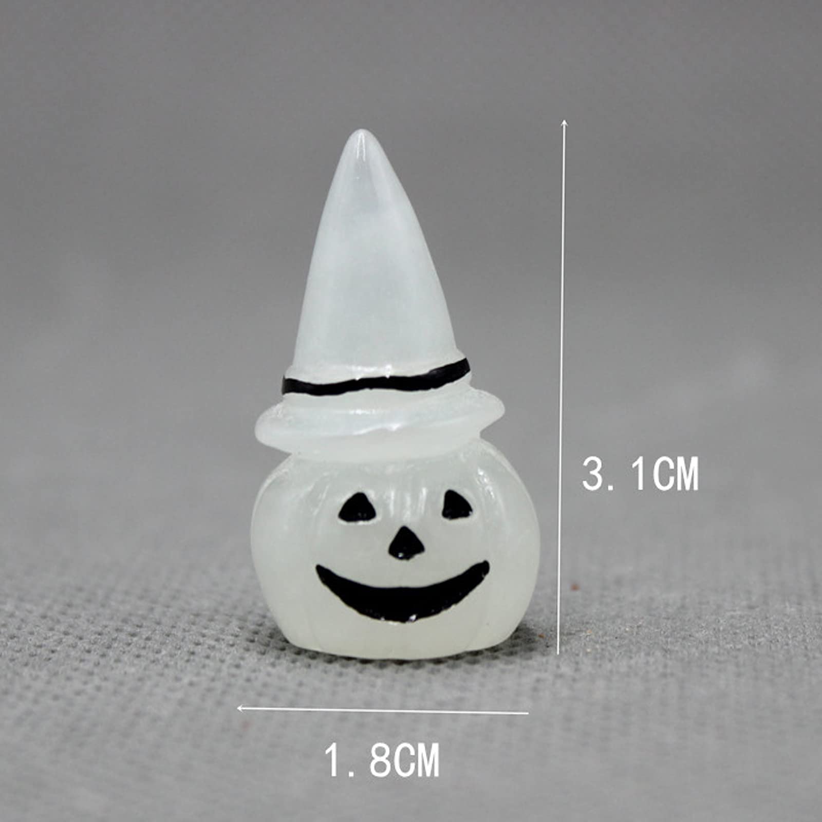 BinaryABC Halloween Glow in The Dark Pumpkin Ghost Miniature Figurines,Luminous Garden Ghost Decor, Fairy Garden Doll House Accessories,Halloween Party Favors,4Pcs