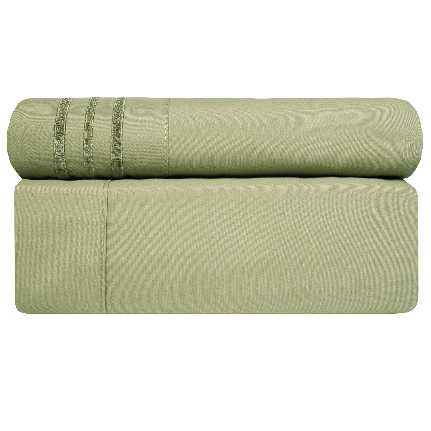 Twin XL Sheets - Breathable Luxury Sheets with Full Elastic & Secure Corner Straps Built In - 1800 Supreme Collection Extra Soft Deep Pocket Bedding Set, Sheet Set, Twin XL, Sage