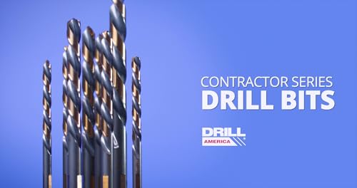 Drill America 37/64" Reduced Shank High Speed Steel Black & Gold Contractor Drill Bit with 3-Flat 1/2" Shank, KFD3F Series