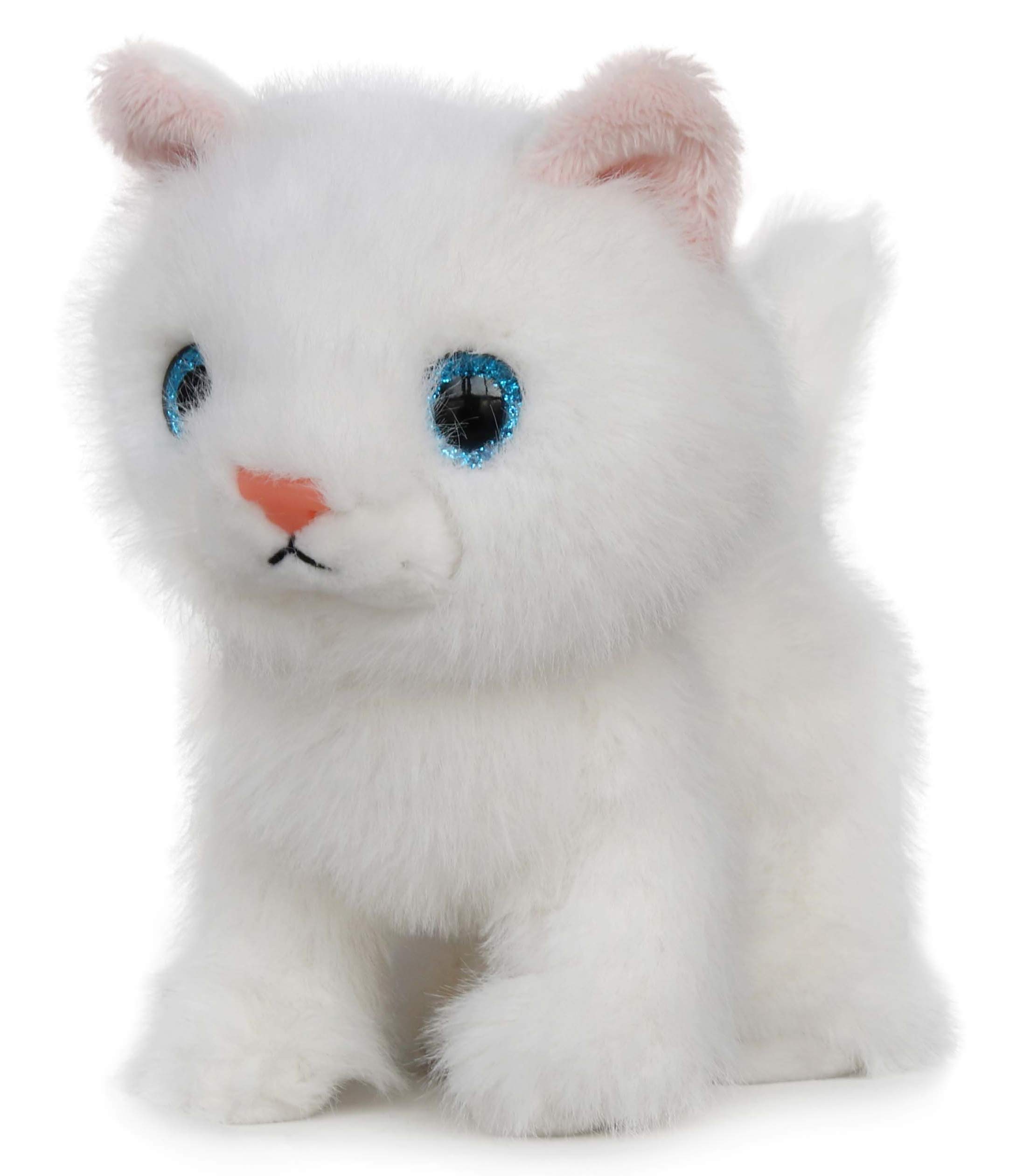 Ice King Bear Fluffy Little Cat Stuffed Animal Small Plush Toy 6 Inches (White)