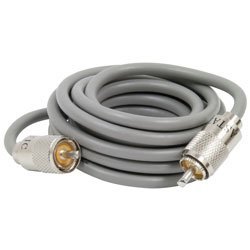 Pro Trucker Single 4' 1,000 Watt CB Radio Antenna Kit with Mirror Mount, Antenna Stud and 9' Coax Cable - White