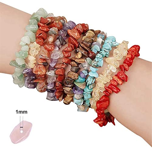 CZDYUF 18 Color Chips Beads Irregular Shaped Beads Tumbled Gemstone Chips Crystal Crushed Bead DIY Making Supplies Kits