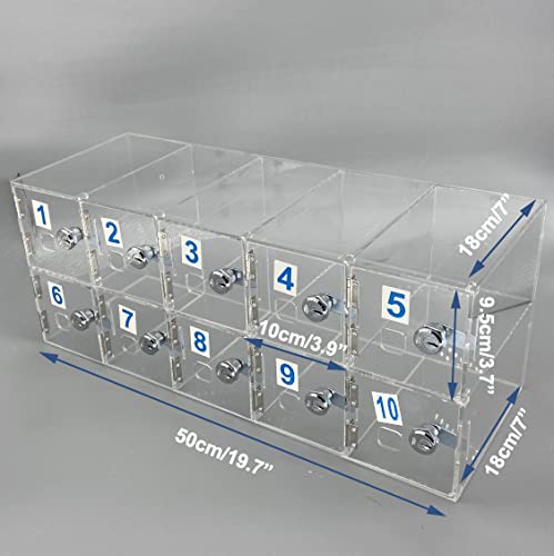 TZUTOGETHER Cell Phone Lock Box, Wall-Mounted Acrylic Cell Phones Storage Cabinet Storage Locker Box with Door Locks and Keys for Classroom Office Employees