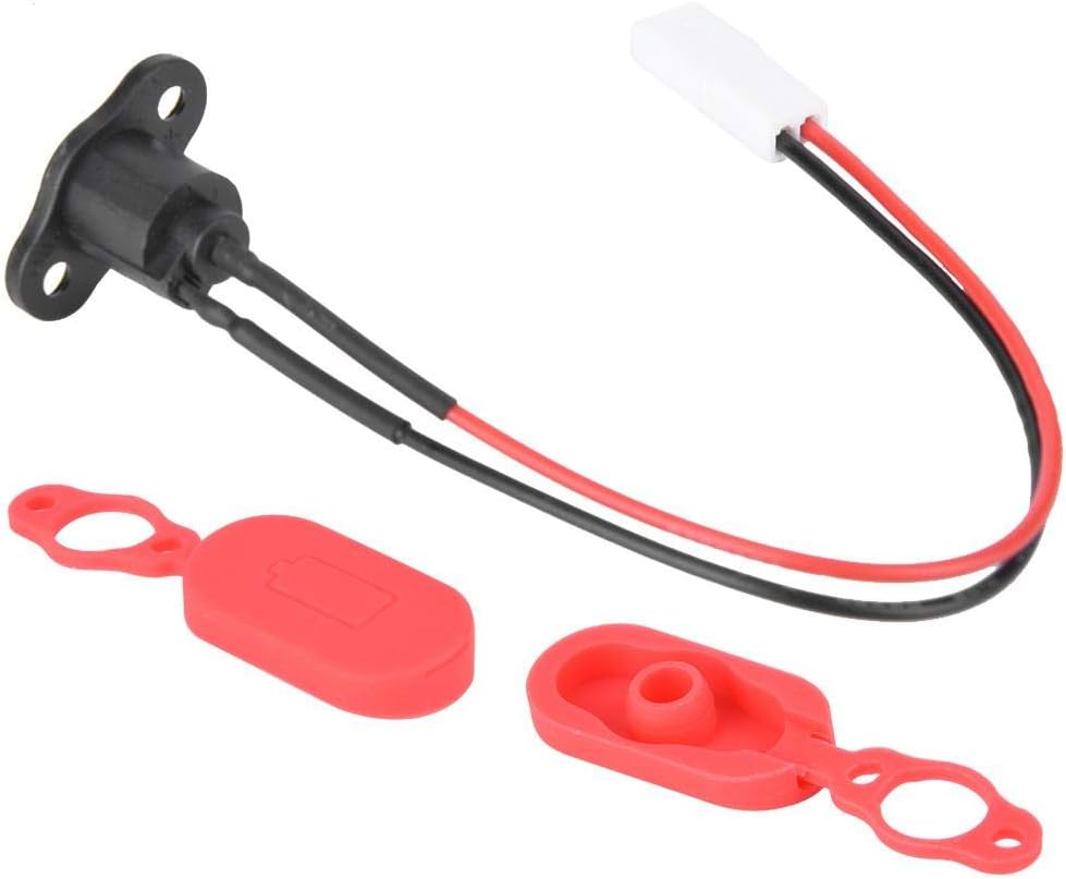 Battery Charger Connector Plug, Charging Port for M365 with Waterproof Cover for M365 Electric Scooter Accessory