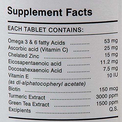 Drools Absolute Skin + Coat Tablet- Dog Supplement, 50 Piece for All Breed Sizes for Dogs Preservative-Free