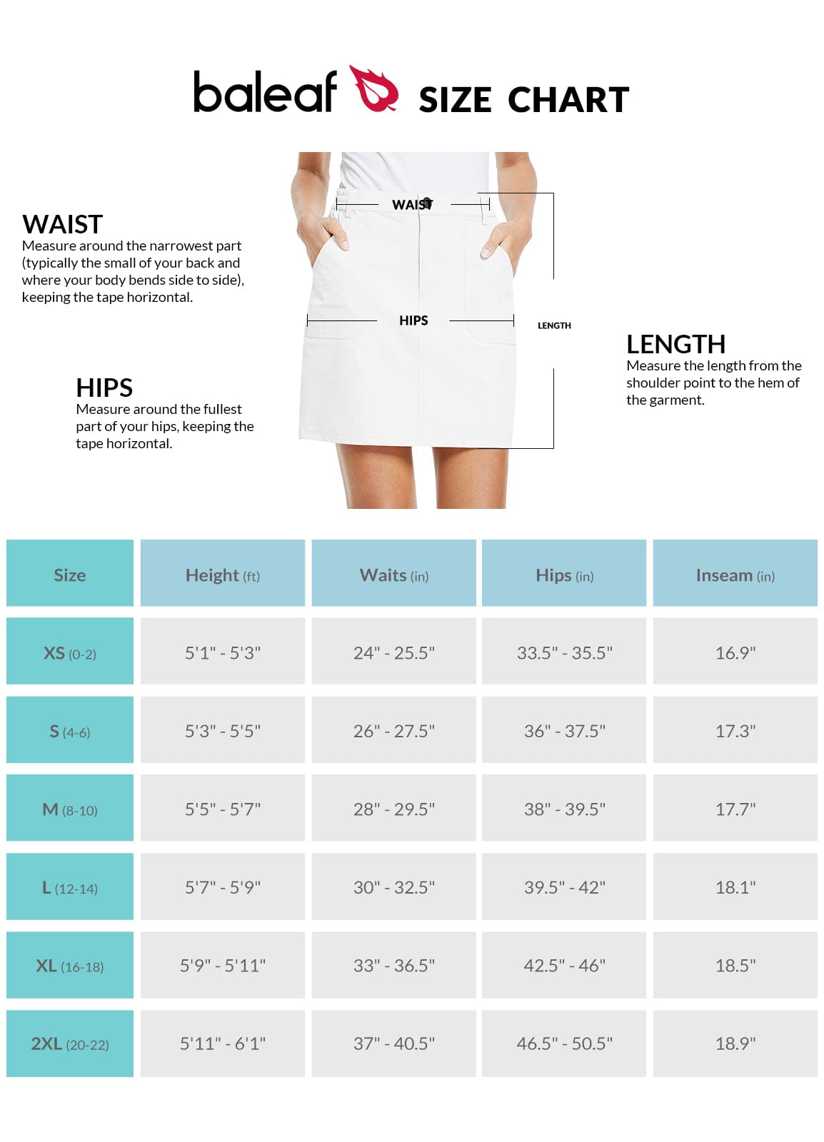 BALEAF Women's Golf Skort UPF 50 Active Athletic Skort Casual Skort Skirt with Zip Pockets Hiking Outdoor Creamy White S